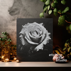 Rose PNG for CNC Laser Engrave, Laser Burn, Glowforge File, Lightburn ...