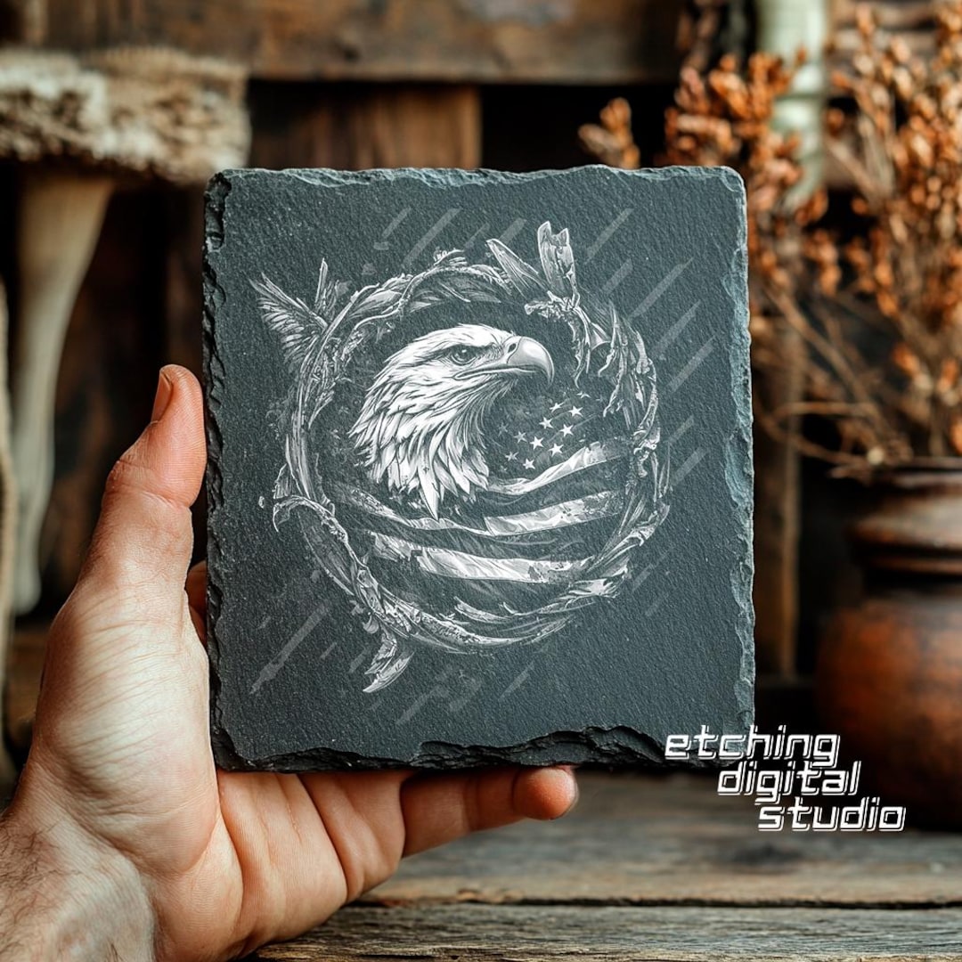 Patriotic Eagle Slate PNG | Slate Coasters Engraved | Slate Boards ...