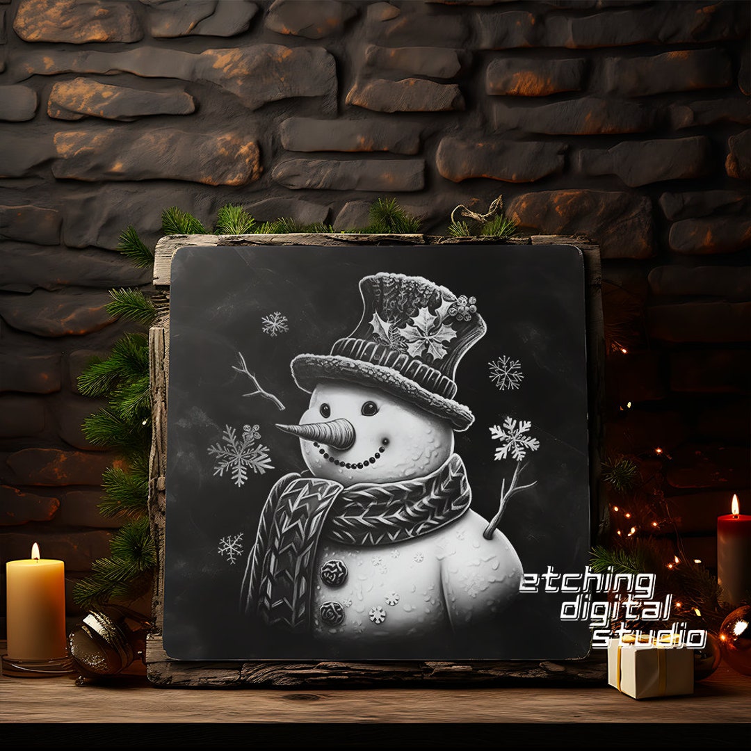 Snowman PNG for CNC Laser Engrave, Cnc Art Laser Burn, Glowforge File ...