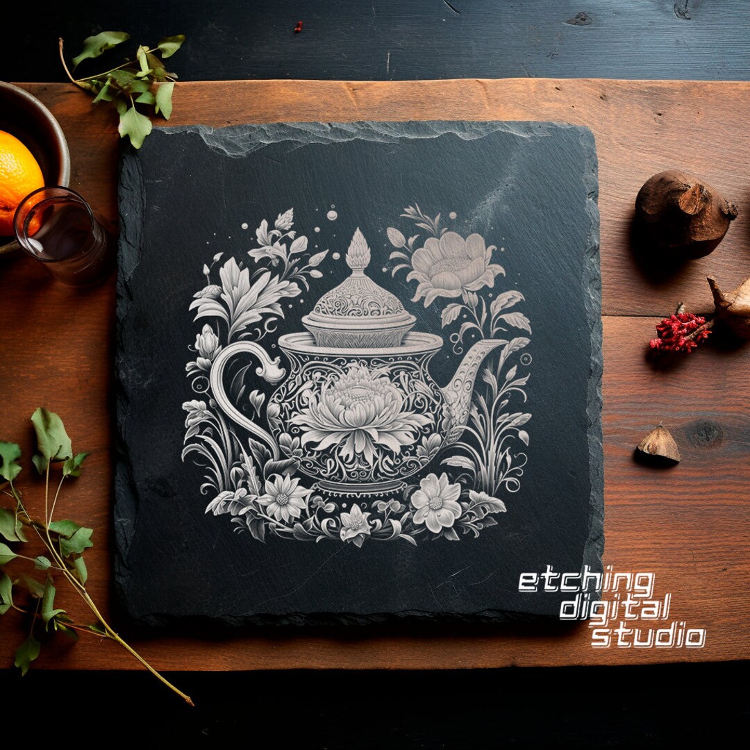 Tea PNG for CNC Laser Engrave, Laser Burn, Glowforge, Charcuterie ...