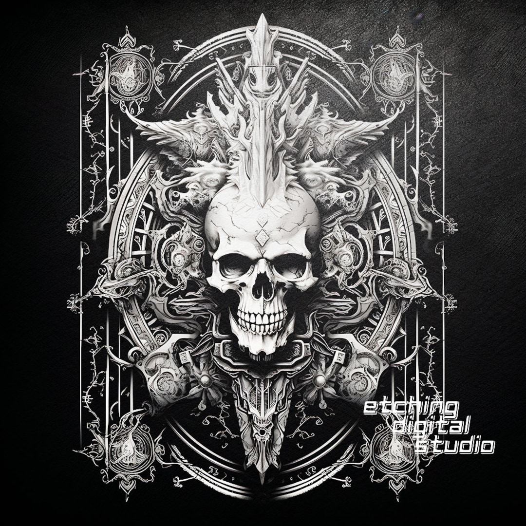 Mad Skull PNG for CNC Laser Engrave, Laser Burn, Glowforge File ...