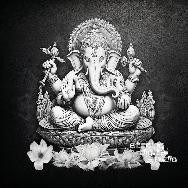 Ganesha PNG for CNC Laser Engrave, Laser Burn, Glowforge File ...