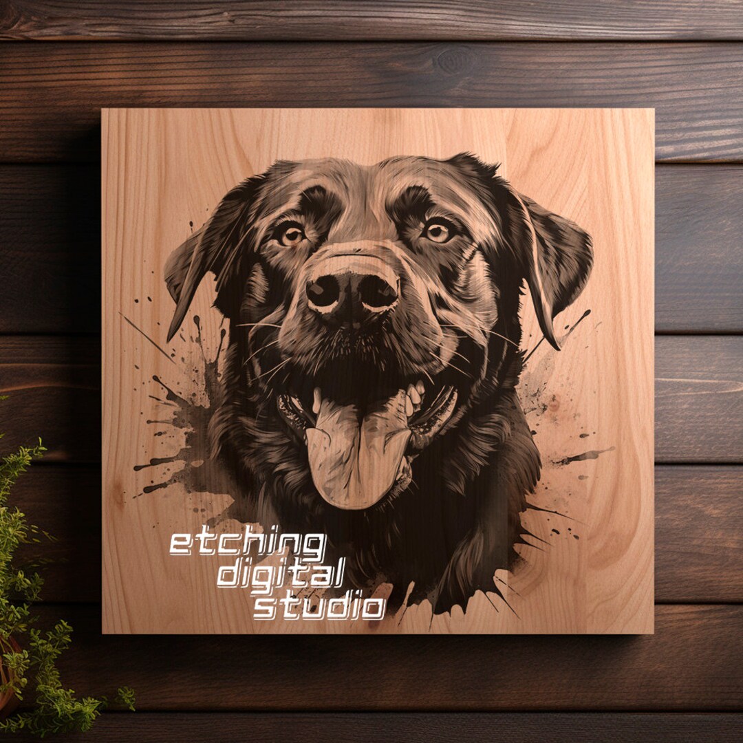 Dog PNG for CNC Laser Engrave, Laser Burn, Glowforge File, Lightburn ...