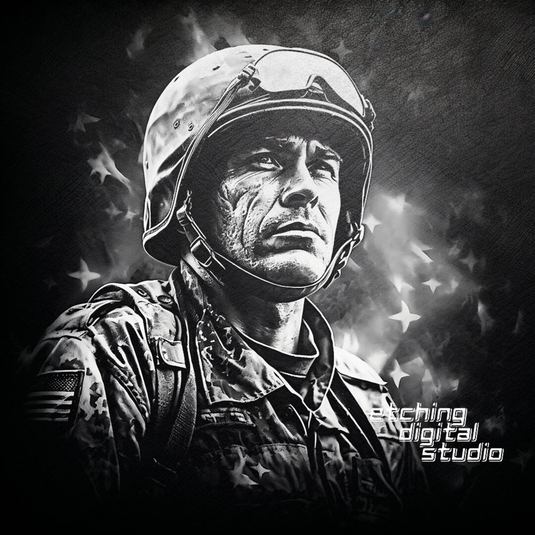 American Soldier PNG for CNC Laser Engrave, Laser Burn, Veteran, War ...