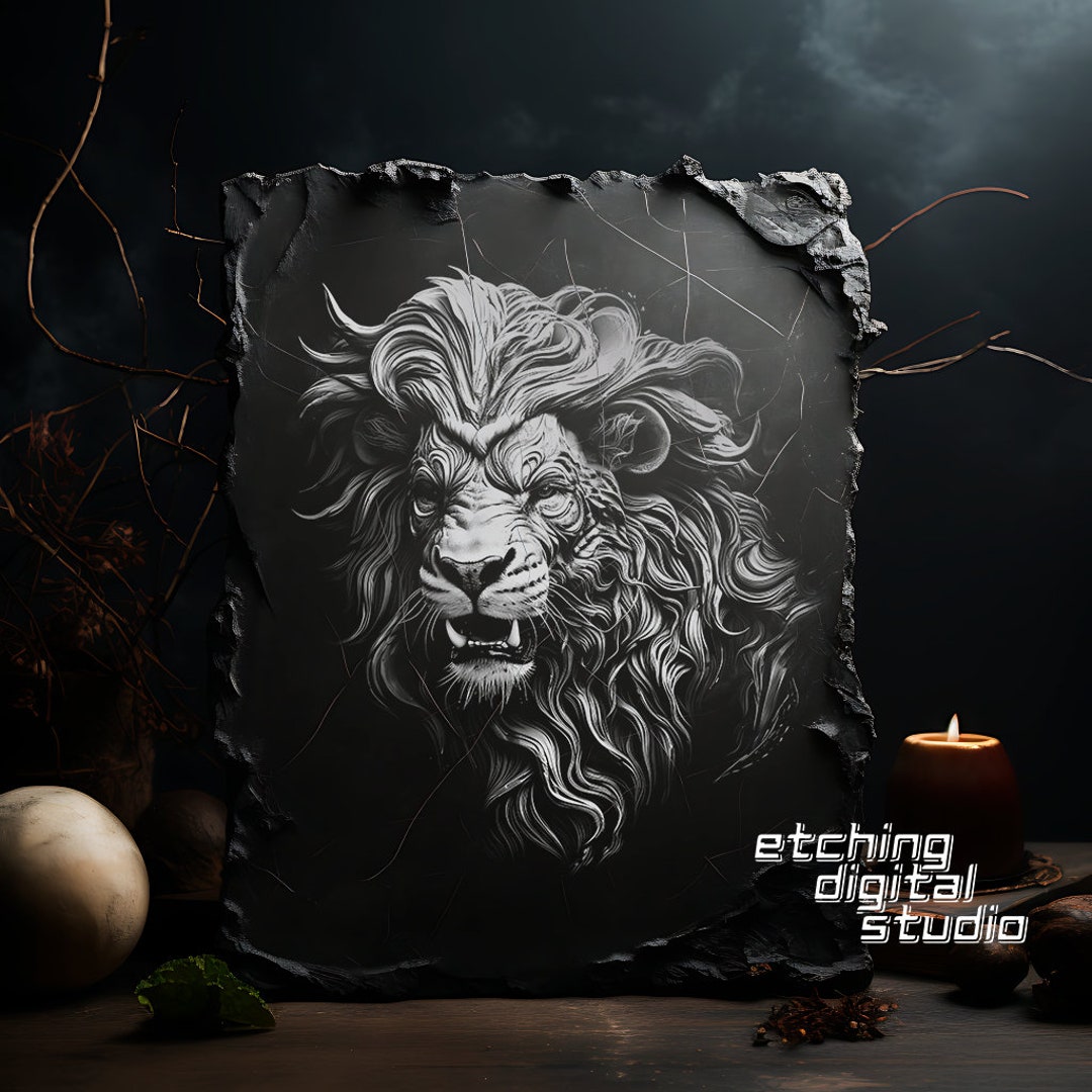 Lion PNG for CNC Laser Engrave, Laser Burn, Glowforge File, Lightburn ...