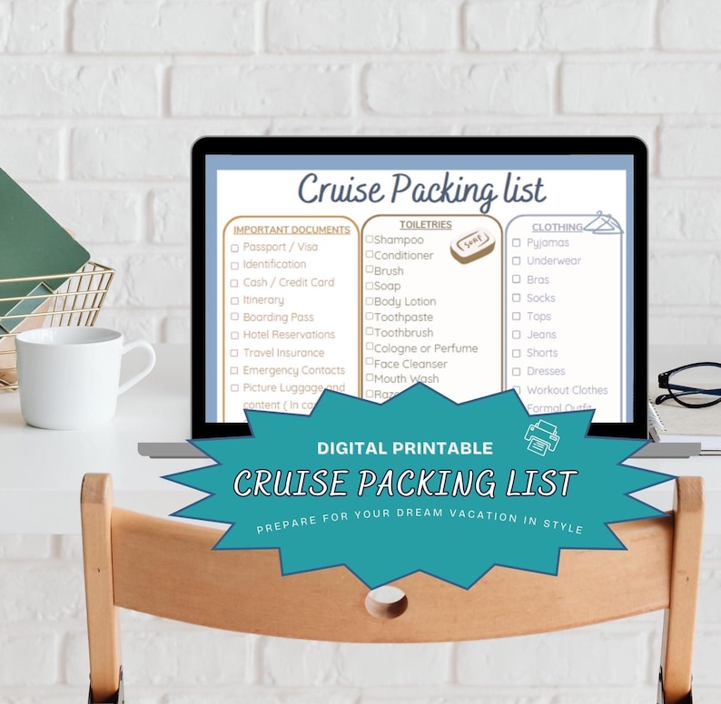 Cruising Packing List – Vacation Planner Template (printable PDF) Royal ...