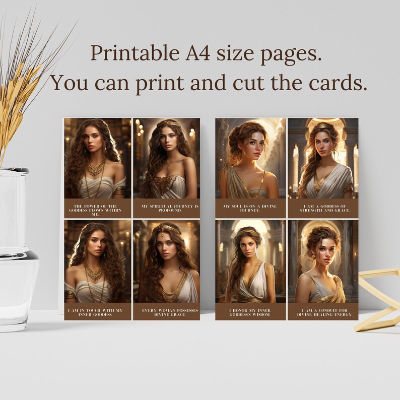 Goddesses Cards, Divine Feminine Art Printable Affirmation Cards ...