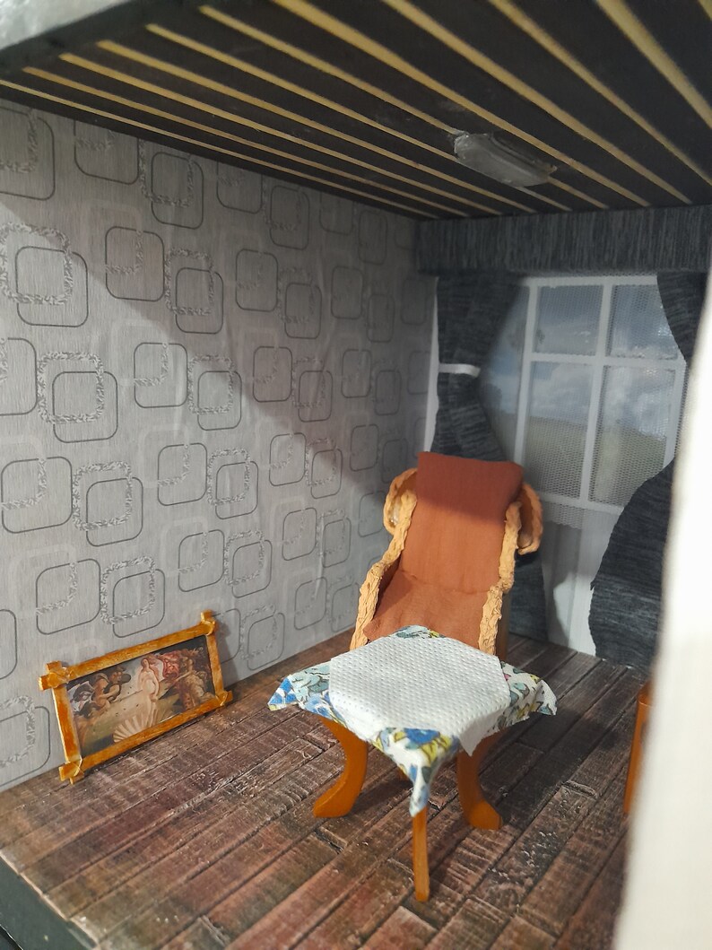 Diorama Miniature Room Bookcase Book Nook, Old Library Book Nook ...