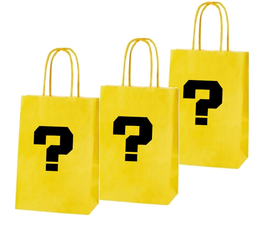 Question Mark Mystery Birthday Party Yellow Gift Bags Setsuper Bros ...