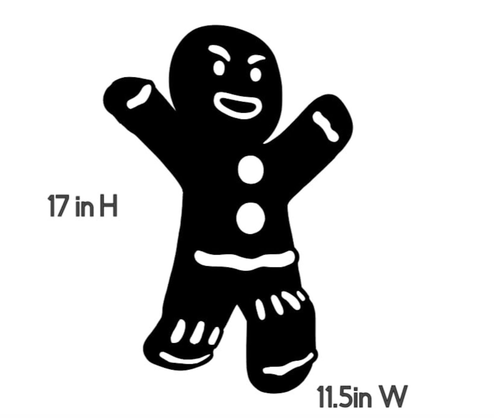 Reusable Christmas Angry Gingerbread Man Window Cling Decal, Christmas ...