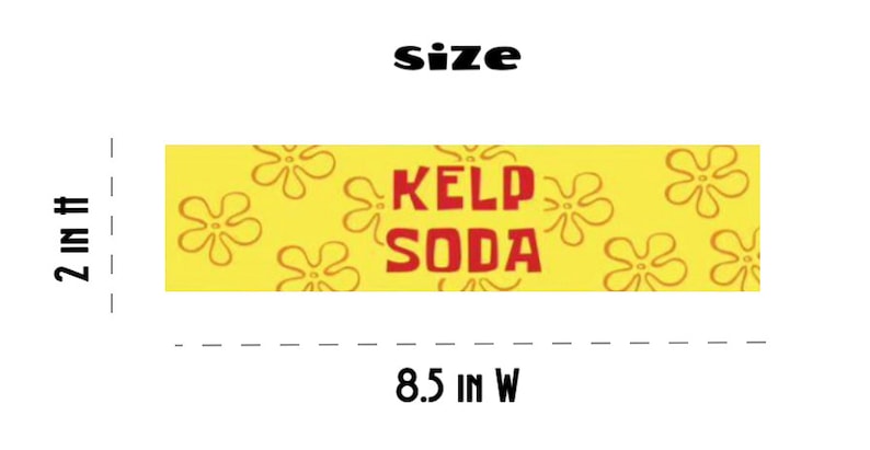 Pre Cut Kelp Soda Bottle Labels, Squarepants Under the Sea Drink Bottle ...