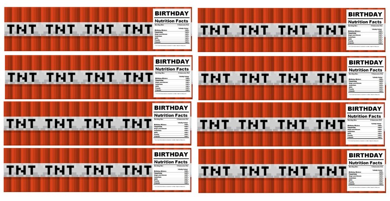 TNT Water Bottle Labels, Tnt Birthday Party Decorations, Tnt Water ...