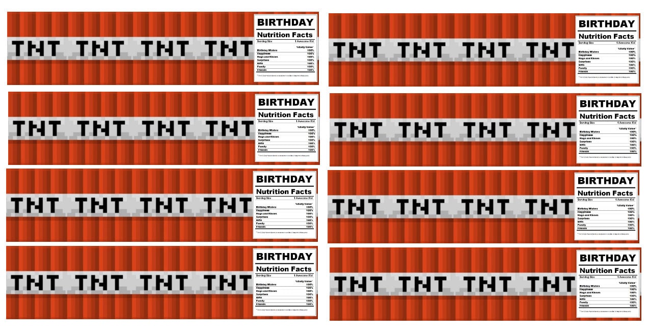 TNT Water Bottle Labels, Tnt Birthday Party Decorations, Tnt Water ...
