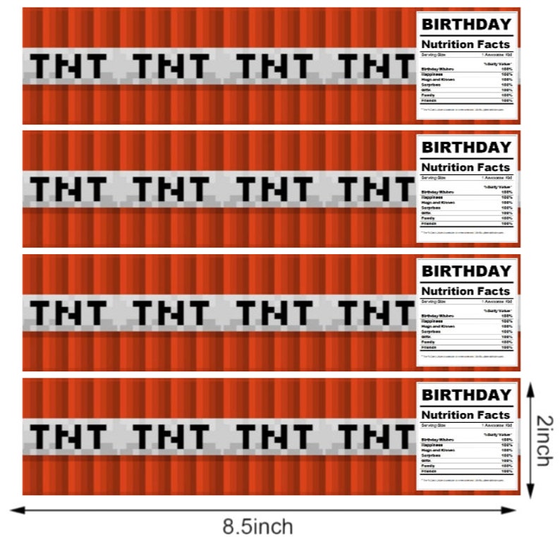 TNT Water Bottle Labels, Tnt Birthday Party Decorations, Tnt Water ...