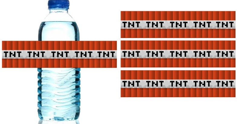 TNT Water Bottle Labels, Tnt Birthday Party Decorations, Tnt Water ...