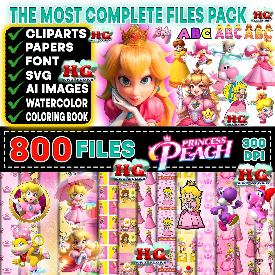 Princess Peach Png Princess Peach Clipart Princess Peach Digital Paper Princess Peach Clip Art ...