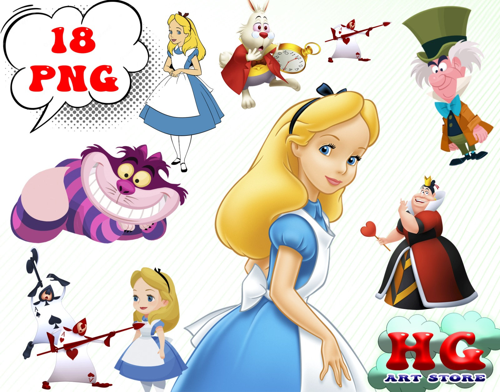 Alice in Wonderland Png Alice Clipart Alice in Wonderland Digital Paper ...