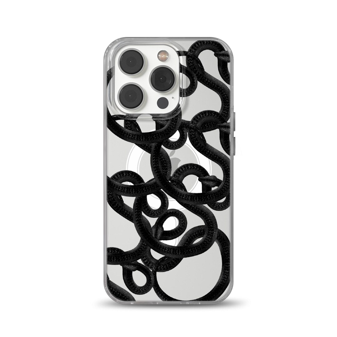 Black Snake Phone Case Tattoo Style Magsafe Cover Fits iPhone 16 Pro ...