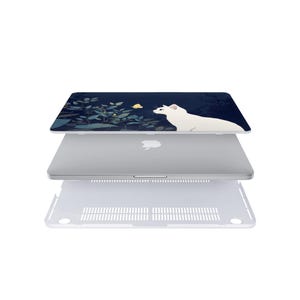 White Fluffy Cat MacBook Case Butterfly Laptop Skin, Cover for MacBook ...