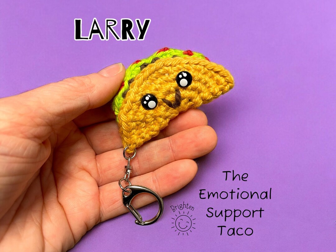 Crochet Taco Keychain, Kawaii Crochet Toy, Cute Keychain Charm, Taco ...
