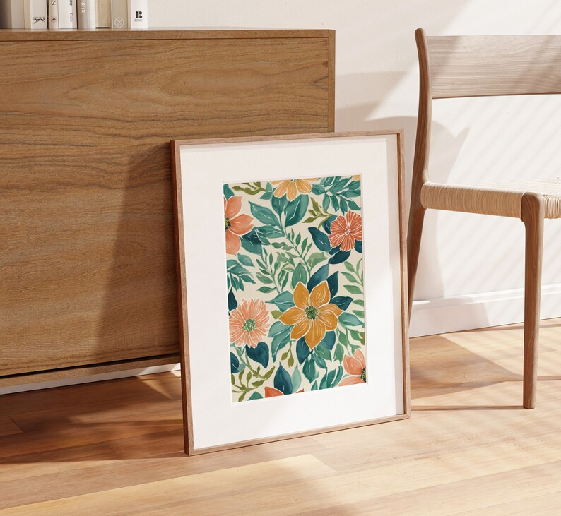Vibrant Botanical Bliss - Floral Pattern Digital Download - Etsy