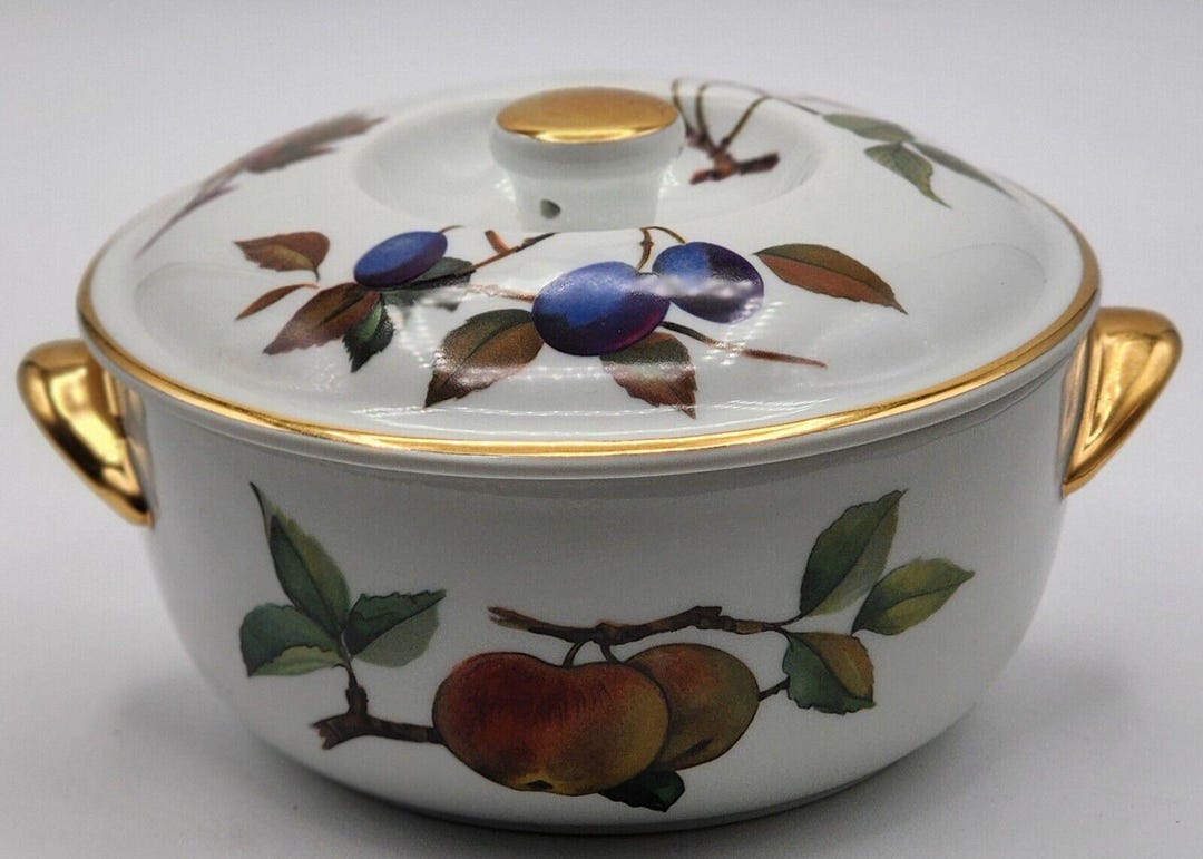 Royal Worcester Evesham Gold Porcelain 1.5 PT Round Covered Casserole ...