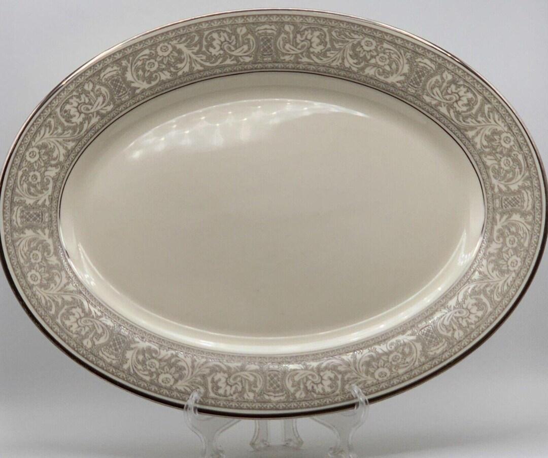 Franciscan Platinum Renaissance White Floral on Gray Platinum 16 in ...