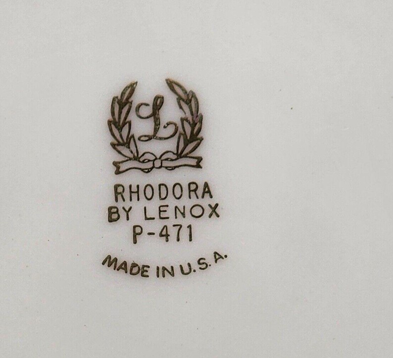 Lenox China Rhodora (P-471) Rose Center Gold Leaves 9 1/8 Luncheon ...