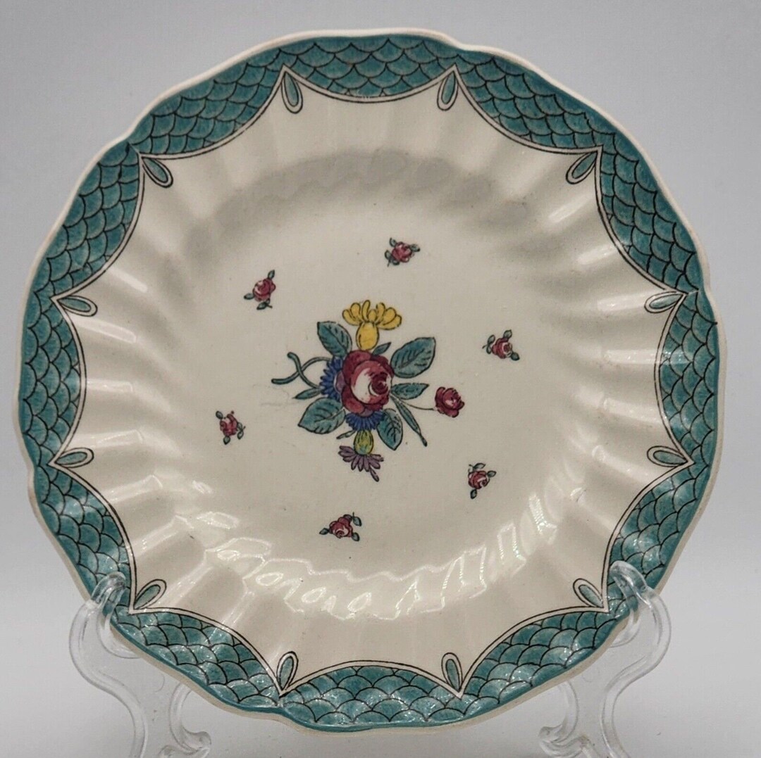 Royal Doulton Lowestoft Bouquet D6023 Desert/pie Plate 7 1/4 Blue Green ...