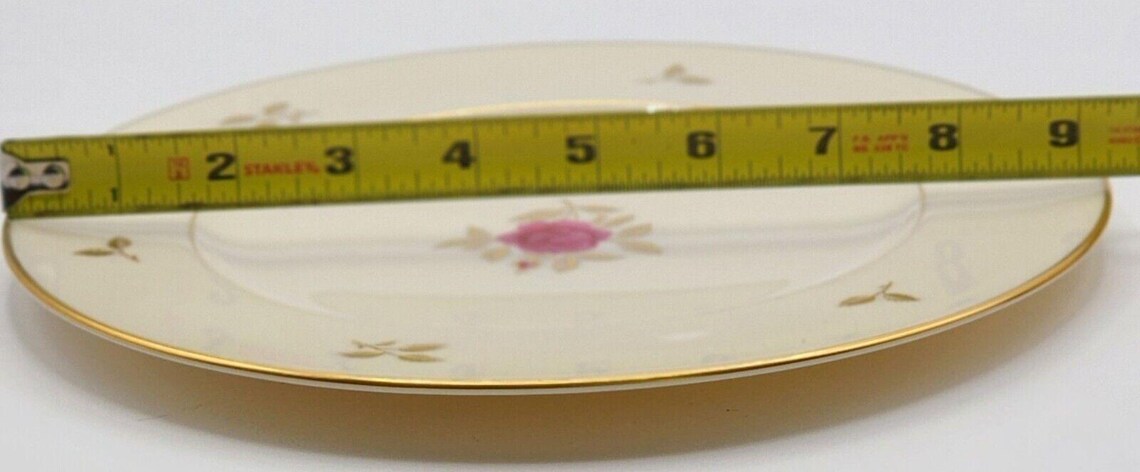 Lenox China Rhodora (P-471) Rose Center Gold Leaves 9 1/8 Luncheon ...
