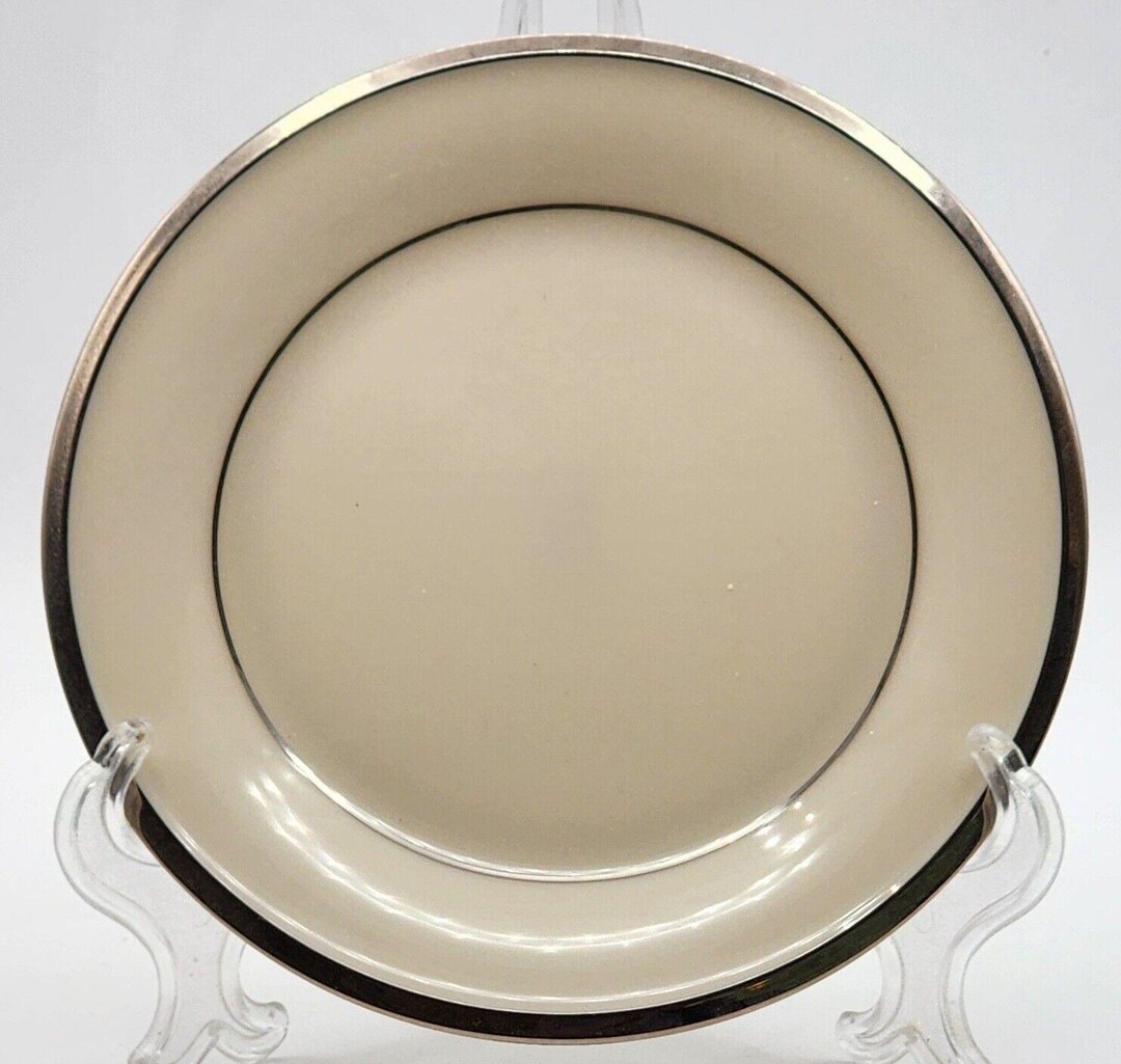 Solitaire by Lenox Dimension Shape Platinum 1965 6 3/8 Bread and Butter ...