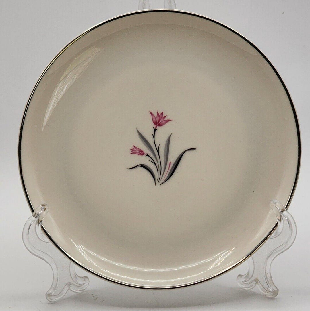 Alpine Syracuse China USA Pink Flowers 1955-1970 6 1/8 Bread and Butter ...
