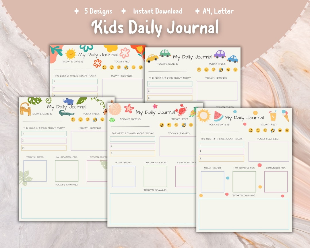 Kids Daily Journal Printable - Etsy