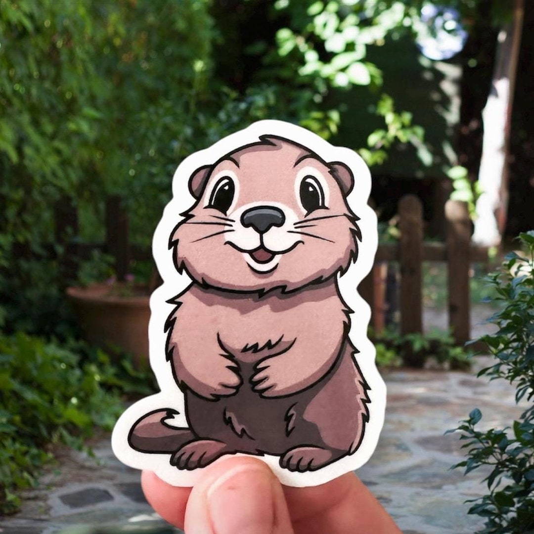 Groundhog Sticker Cute Animal Decal for Laptops & Water Bottles ...
