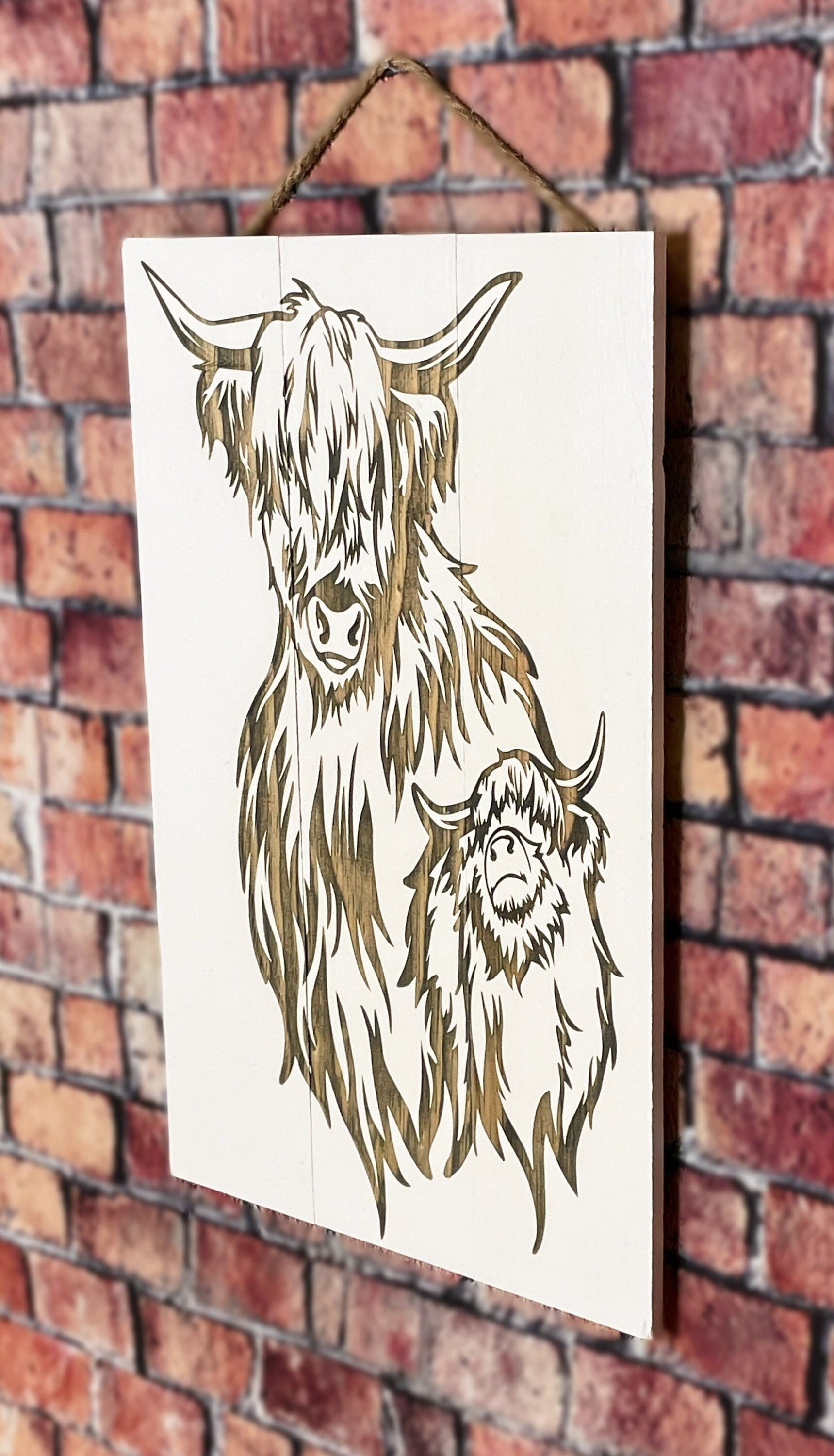 Highland Cow Custom Engraved Wood Sign Gifts | Laser Engraved | Animal ...