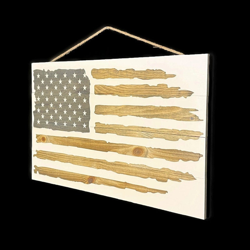 American Flag Engraved Wood Sign Custom Engraved Rustic Wood Sign ...