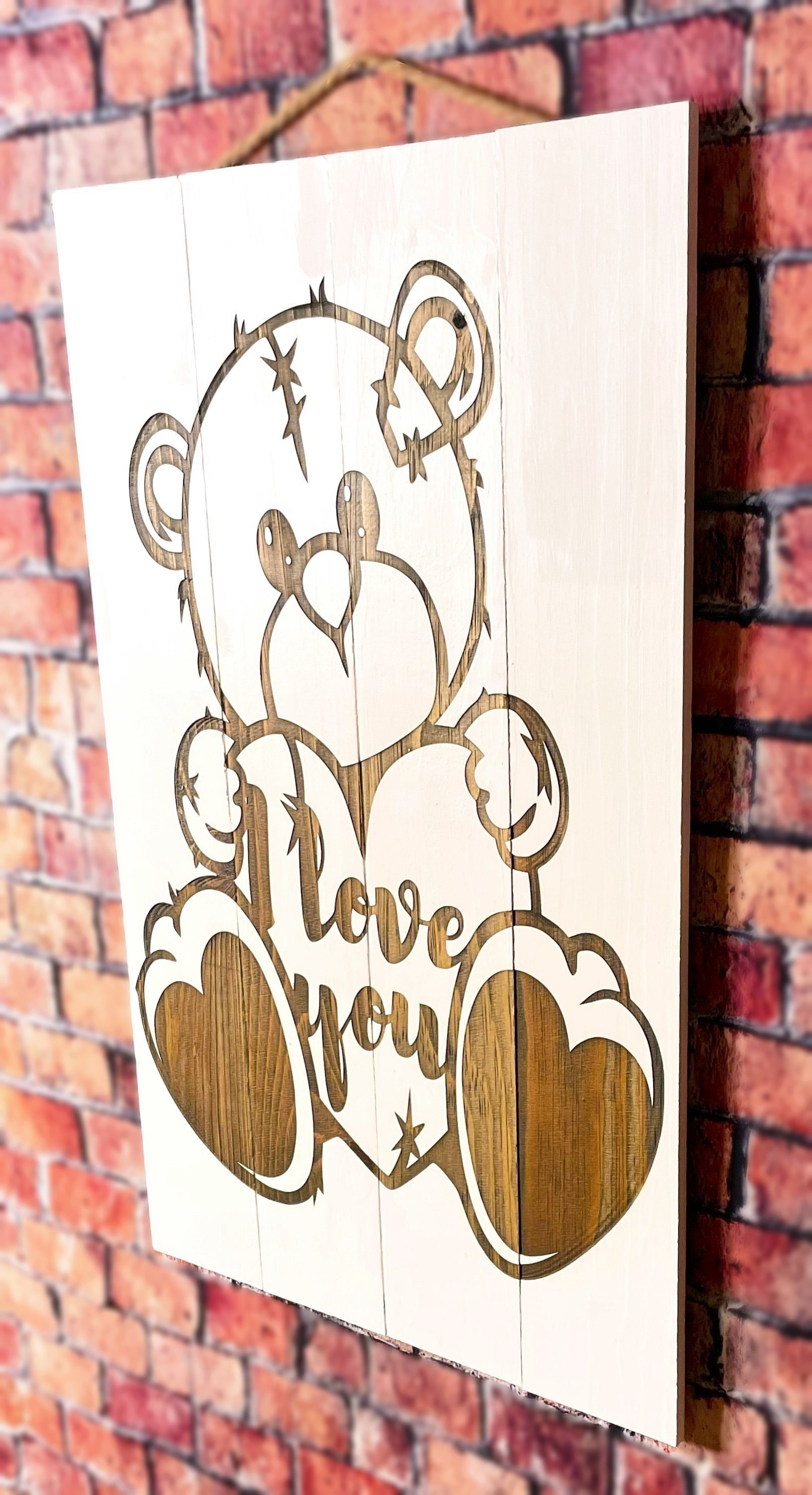 Teddy Bear Sign A Laser Engraved Painted Wood Sign - Etsy