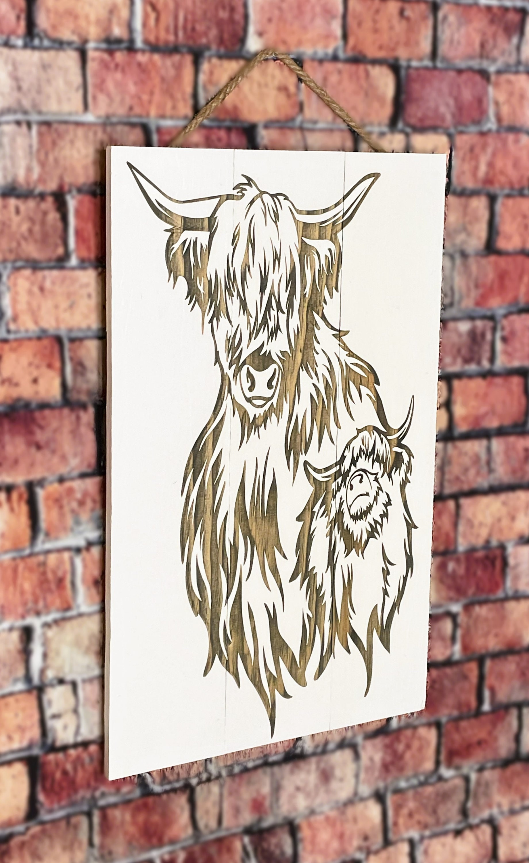 Highland Cow Custom Engraved Wood Sign Gifts | Laser Engraved | Animal ...