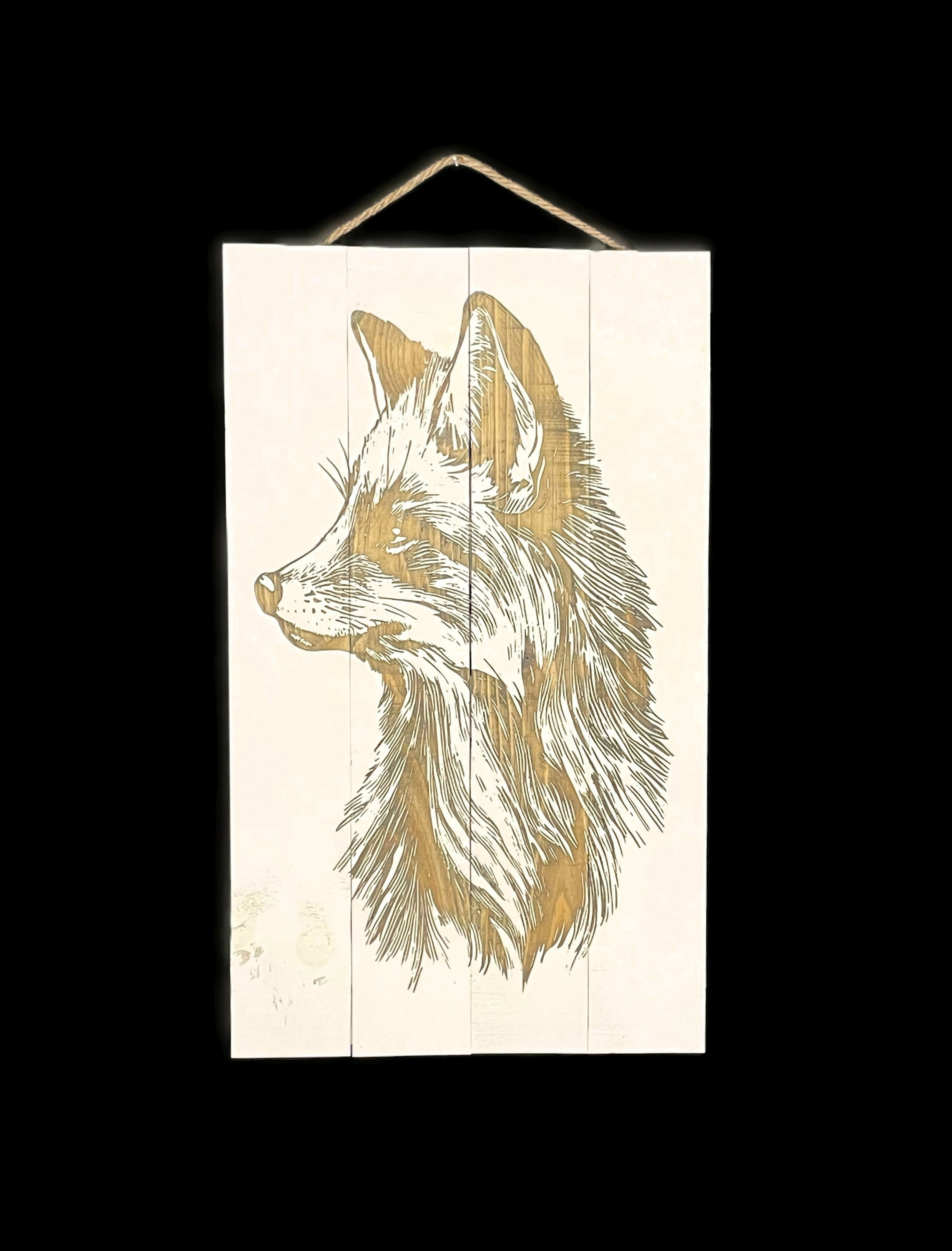 The Fox Sign Laser Engraved Pallet Wood Sign Animal Signs Pet Decor ...