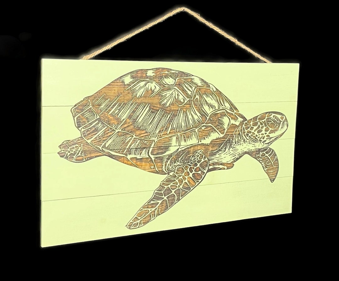 Turtle Signs Custom Engraved Wood Sign Perfect Gift | Laser Engraved ...
