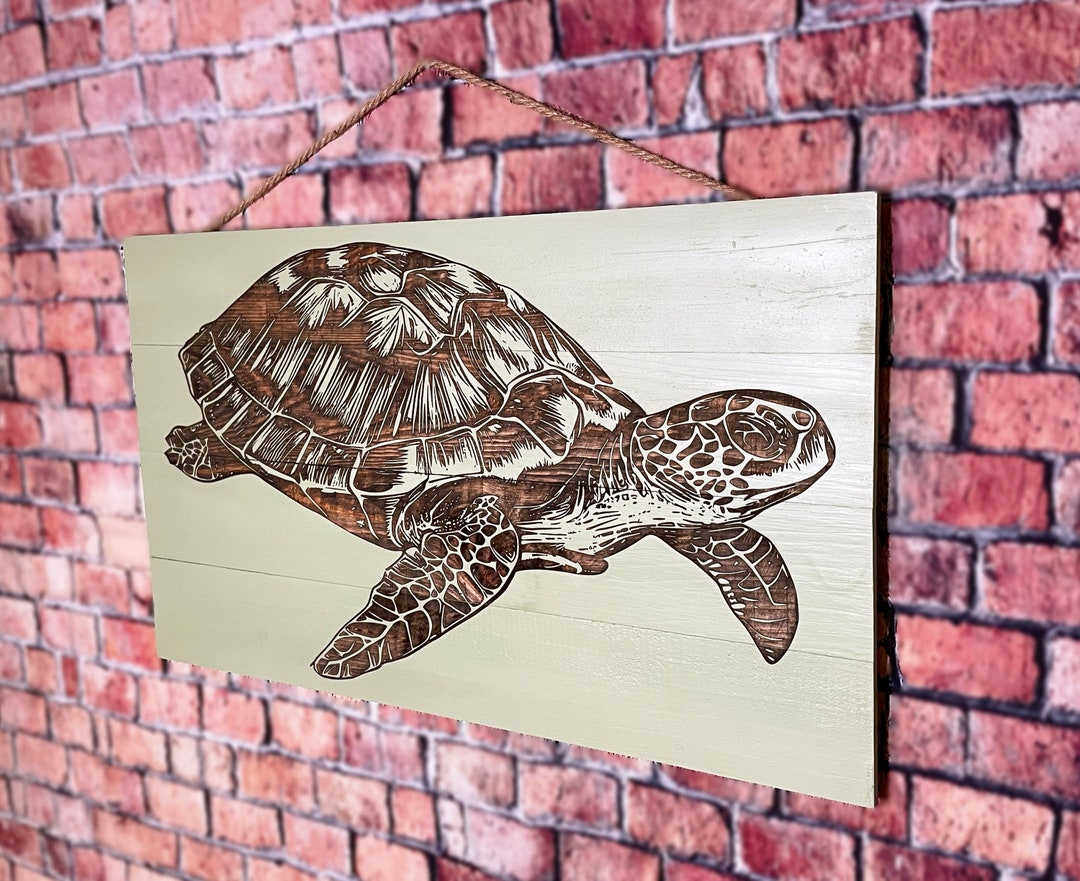 The Turtle Laser Engraved Pallet Wood Sign Animal Sign - Etsy