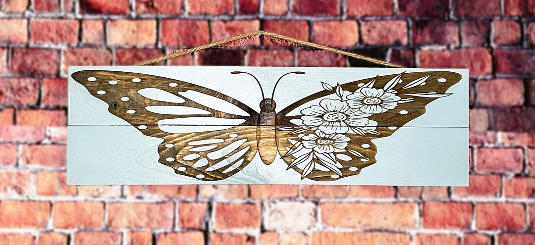 Butterfly Custom Engraved Wood Sign| Painted Wood Sign | Pallet Signs ...