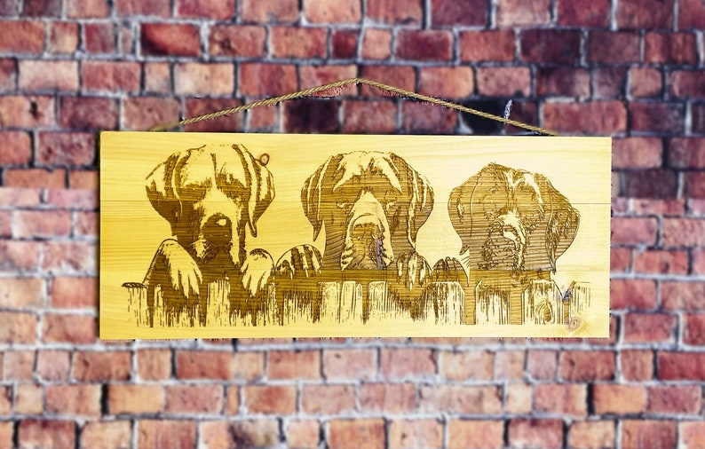 Three Labs Laser Engraved Pallet Wood Sign Dog Sign - Etsy