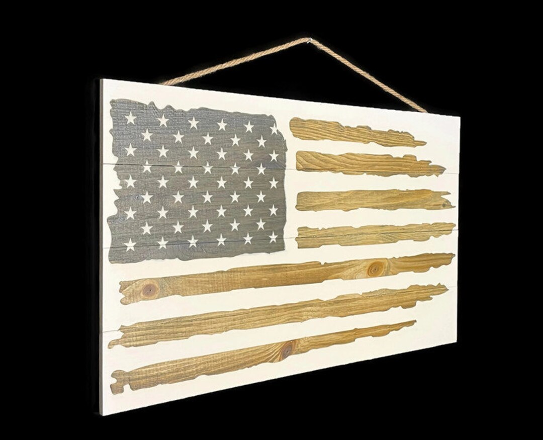 American Flag Engraved Wood Sign | Custom Engraved | Rustic Wood Sign ...