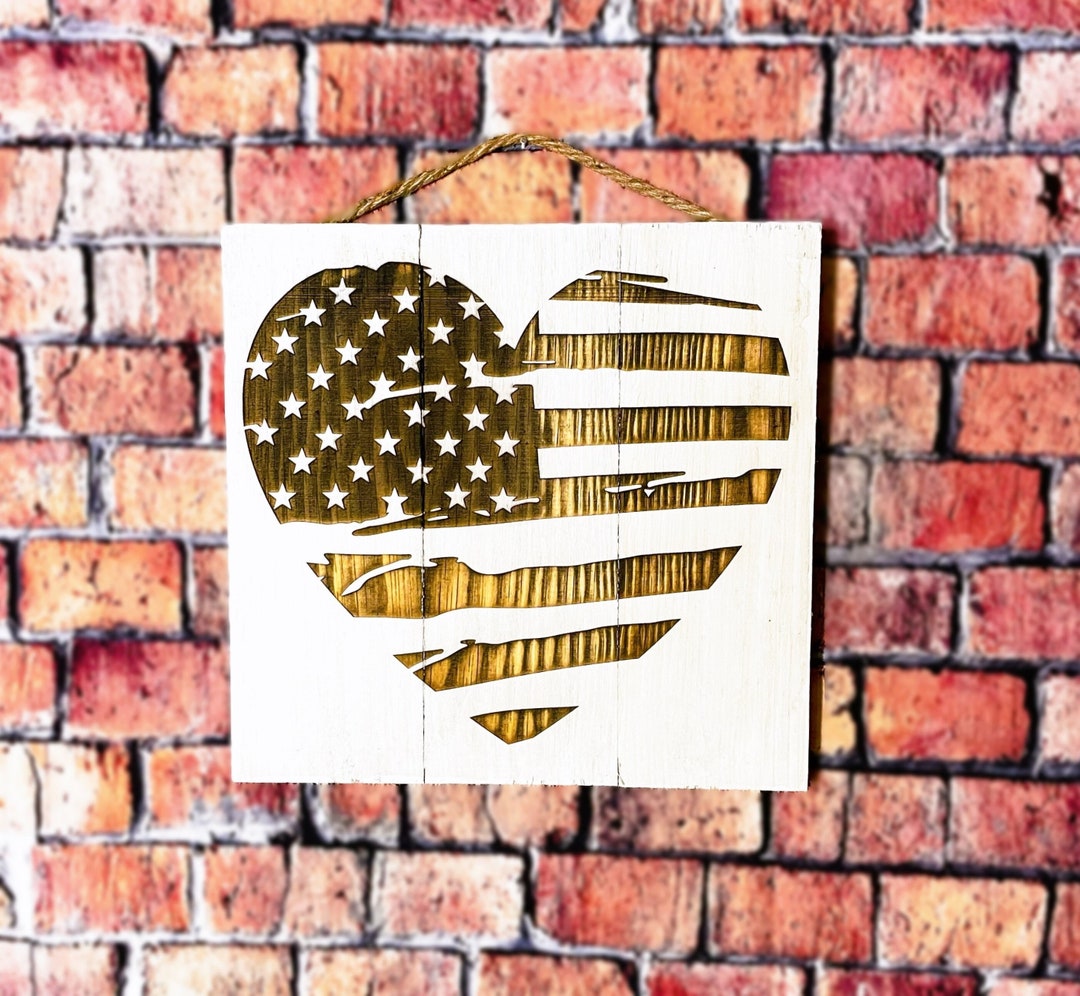 American Heart Signs | Custom Engraved Wood Signs | Heart Art ...
