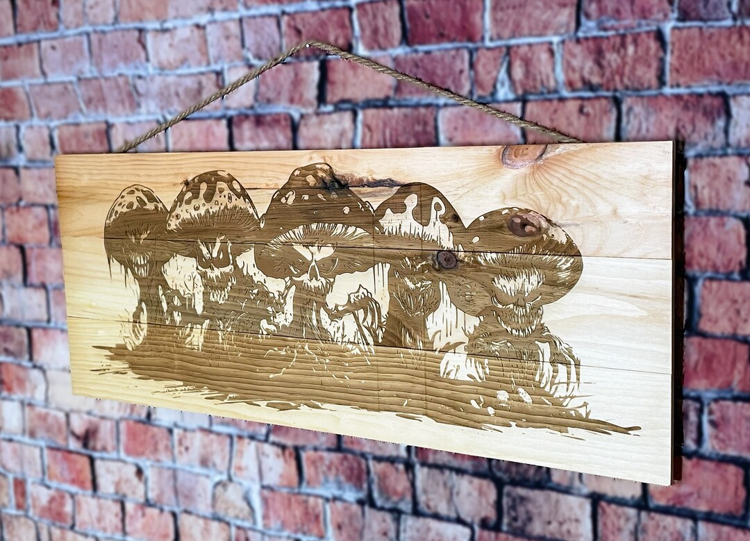 Shroom Forest Sign A Laser Engraved Painted Wood Sign - Etsy