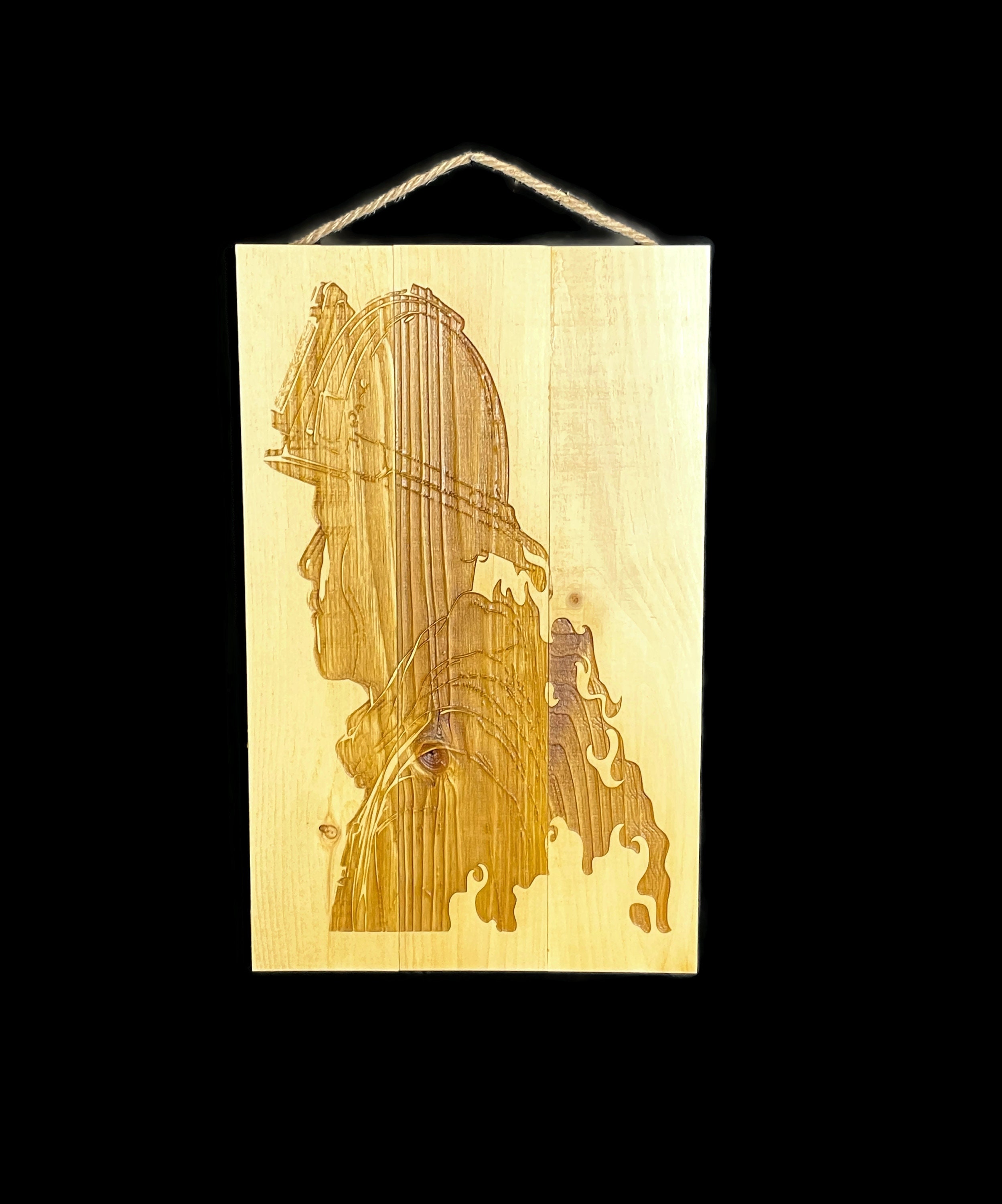 Fireman Custom Engraved Wood Sign | Laser Engraved | Wood Sign Gift ...