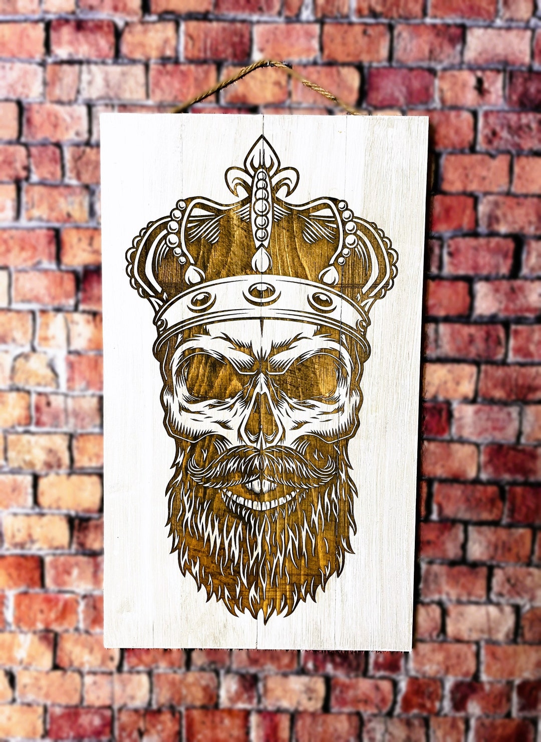 Skull King | Laser Engraved | Pallet Wood Sign | Gothic Decor | Skull ...
