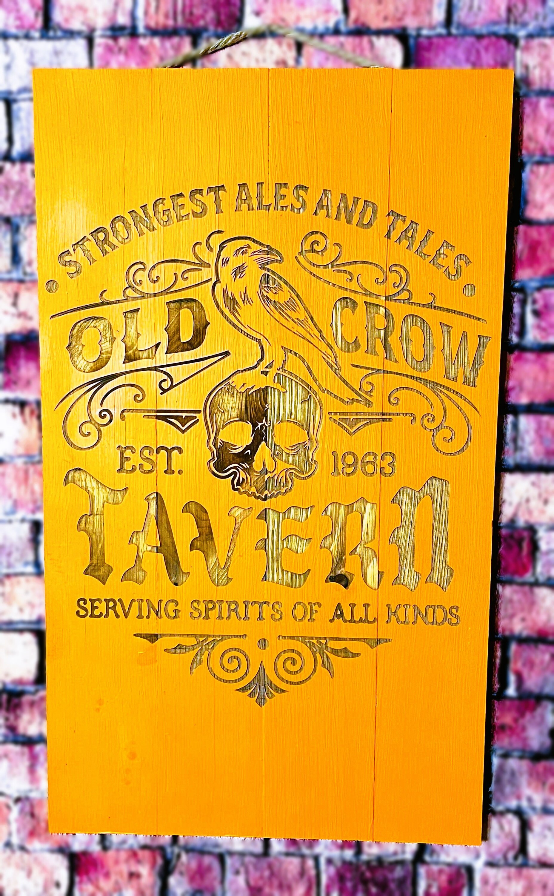 Old Crow Sign A Laser Engraved Painted Wood Sign - Etsy