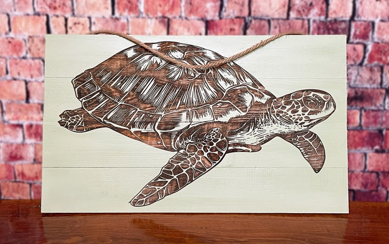 Turtle Signs Custom Engraved Wood Sign Perfect Gift | Laser Engraved ...